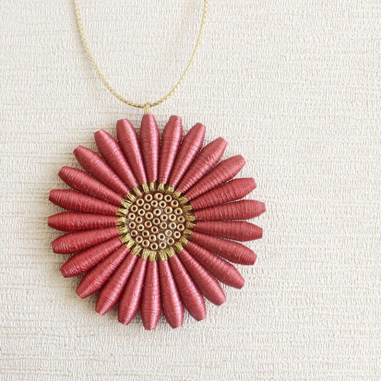 Rustic Daisy Necklace • Large Flower Pendant Fall Jewelry